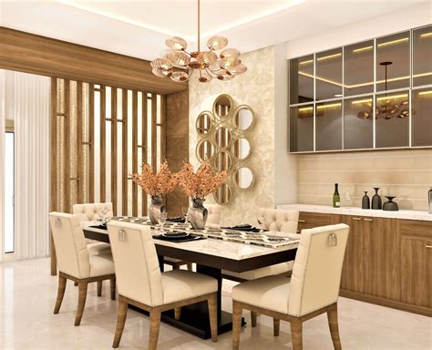 Spacious Dining Room Interior Design 6 Seater Dr004 Inhouse