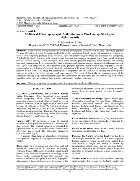 Pdf Multi Model Bio Cryptographic Authentication In Cloud Storage