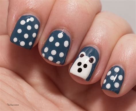 Polar Bear Polka Dot Nails Dots Nails Polka Dot Nail Art