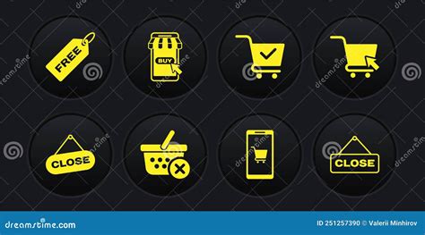 set hanging sign with close shopping cart cursor remove shopping