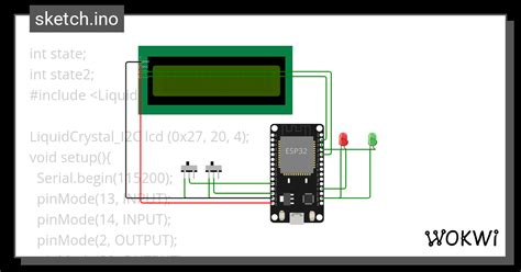 Slide Switch Two Lamp Copy Lcd Wokwi Esp32 Stm32 Arduino Simulator