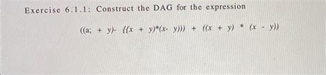 Solved Exercise 611 Construct The Dag For The Expression