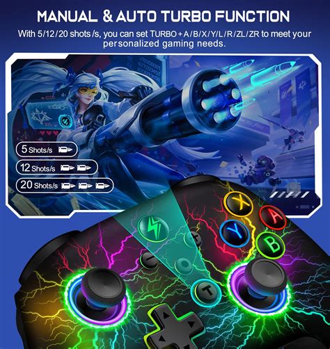 Snapklik Wireless Switch Pro Controller For Nintendo Switch Controller Lite OLED Cool RGB