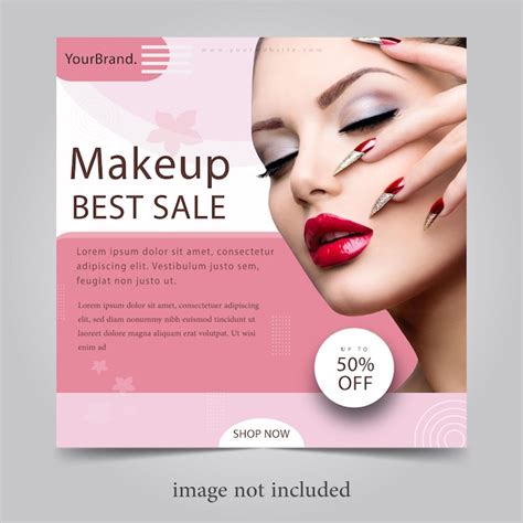 Premium Vector Cosmetics Flyer Template With Photo Flat Design