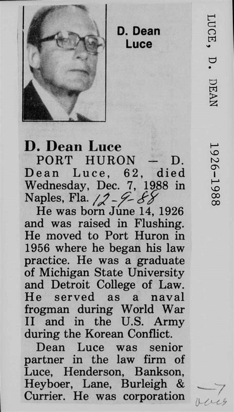Davis Dean Luce 1926 1988 Find A Grave Memorial