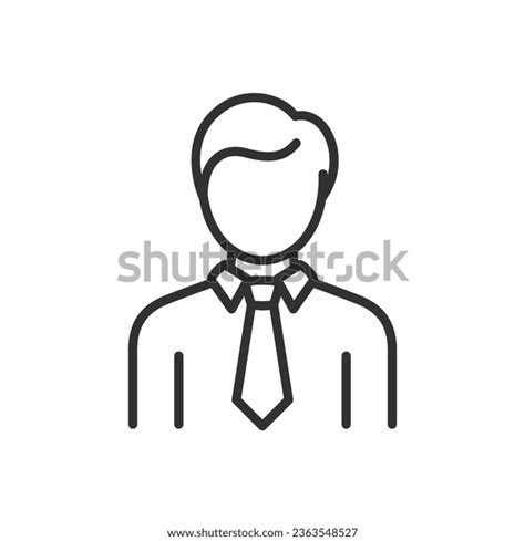Man Tie Linear Icon Line Editable Stock Vector Royalty Free 2363548527 Shutterstock