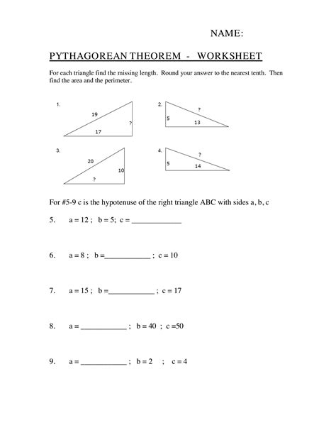 Pythagorean Theorem Template Spark Premium Template Template Spark