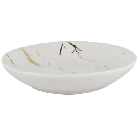 Jabonera Argel Blanco Con Color Oro Dolmita Zense