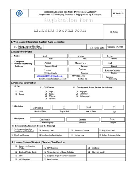 Annex 5 Lsi Learners Form Pdf