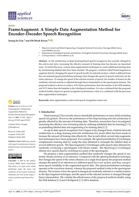 pdf frameaugment a simple data augmentation method for encoder