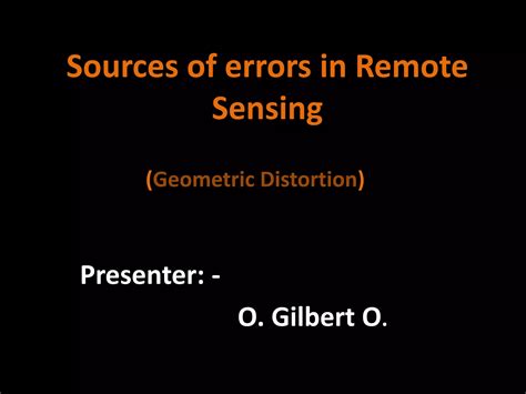 Remote Sensing Error Sources Pptx