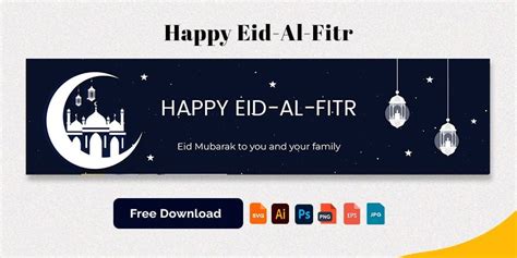 Eid Al Fitr Linkedin Banner In Jpeg Eps Illustrator Svg Png Psd