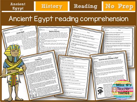 Ancient Egypt Reading Passages Unit Comprehension Questions Teaching Resources