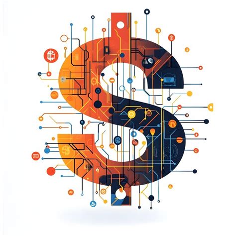 Flat Ai Driven Circuitry And Dollar Sign Concept As An Abstract Vector