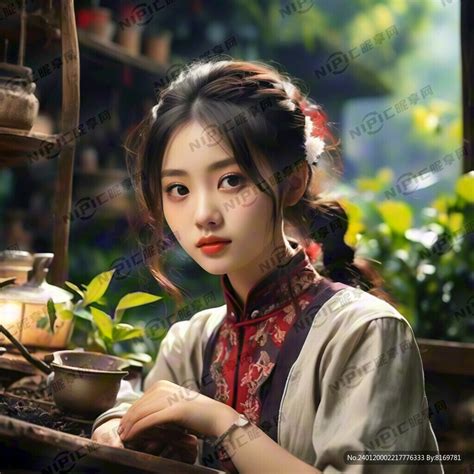 Ai创作图茶园里的姑娘 昵图网