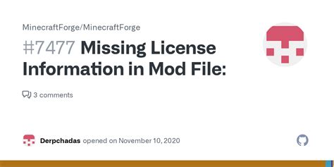 missing license information in mod file · issue 7477 · minecraftforge