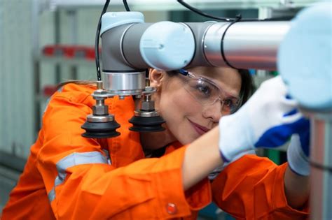 In An Electronic Parts Facility Female Engineers In The Plant