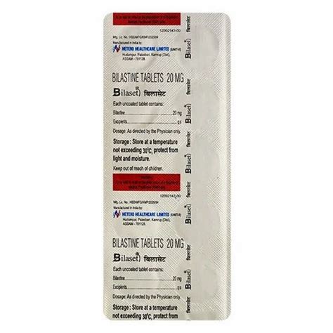 Bilaset Tablets 20 Mg For Hospital At Best Price In New Delhi Id