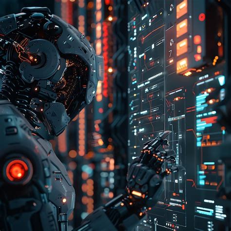 Futuristic Mainframe Ensures Secure Communication Worldwide Premium