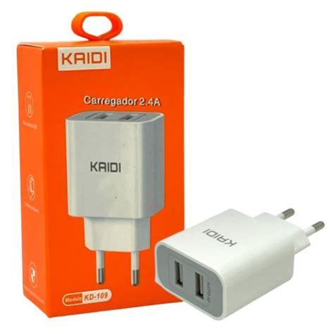 Carregador De Tomada Duplo Usb 2 4a Kaidi Kd 109 Shopee Brasil