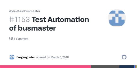Test Automation Of Busmaster · Issue 1153 · Rbei Etasbusmaster · Github