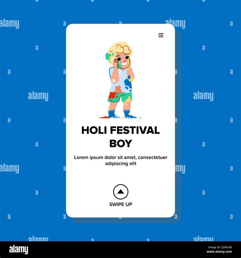 Holi Festival Boy Vector Stock Vector Image And Art Alamy