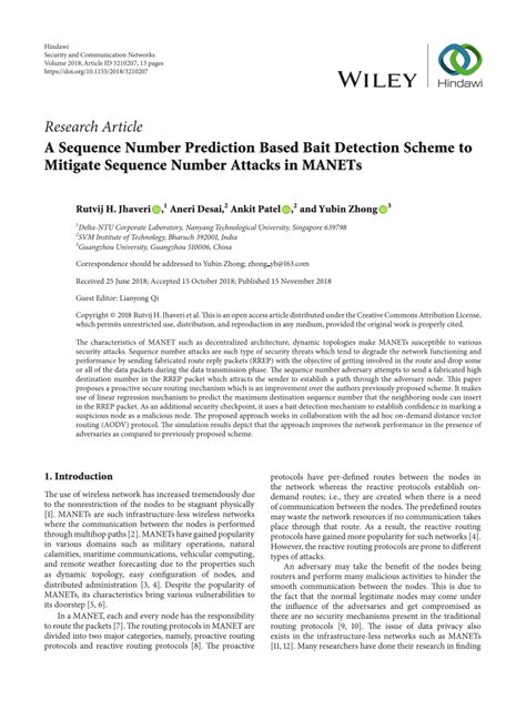 pdf a sequence number prediction based bait detection scheme to