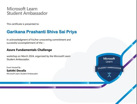 G Prashanti Shiva Sai Priya On Linkedin Microsoftlearn Azurefundamentals Challenge