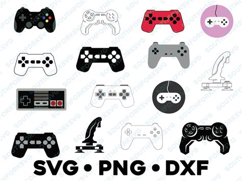 Video Game Controller Bundle Svg Png Dxf Joystick Gamepad Layered Silhouette Graphic Vector Pack