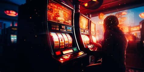 Premium Photo A Slot Machine With A Man Sitting In The Foreground