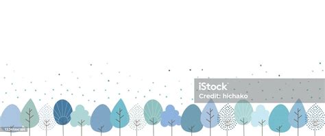 다양한 종류의 나무가 있는 겨울 풍경의 일러스트레이션 가로수에 대한 스톡 벡터 아트 및 기타 이미지 가로수 벡터 0명