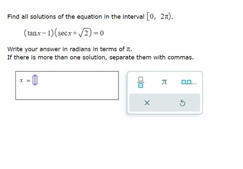 Solved Find All Solutions Of The Equation In The Interval Chegg