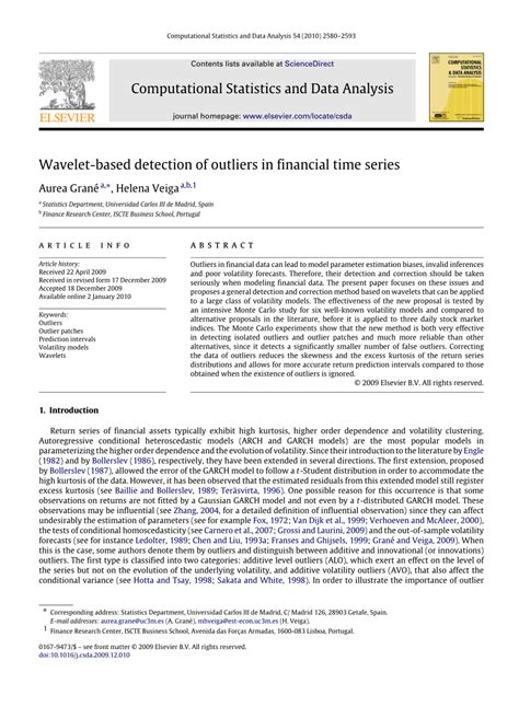 Pdf Wavelet Based Detection Of Outliers In Financial Time Series