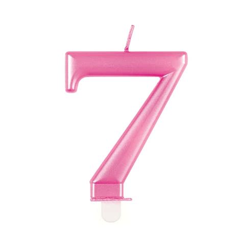Metallic Pink Number 7 Candle Go International Uk