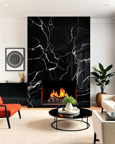 20 Black Stone Fireplace Ideas To Make A Statement