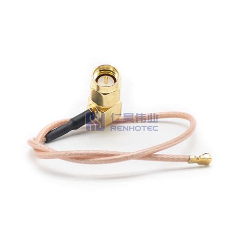 Sma Male Right Angle To Ipex Female Cable Assembly With 50ohm Rg178