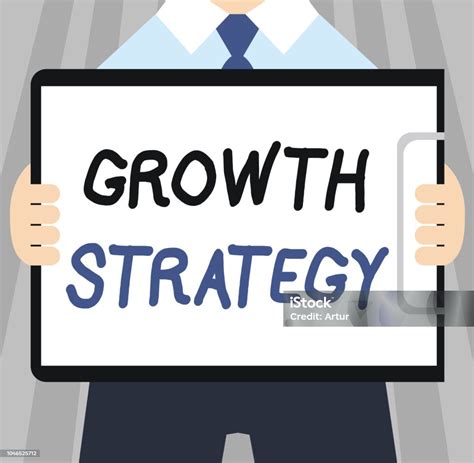 단어 쓰기 텍스트 성장 전략입니다 전략에 대 한 비즈니스 개념 단기에 더 큰 시장 점유율을 승리 겨냥 꽃 식물에 대한 스톡 벡터 아트 및 기타 이미지 Istock