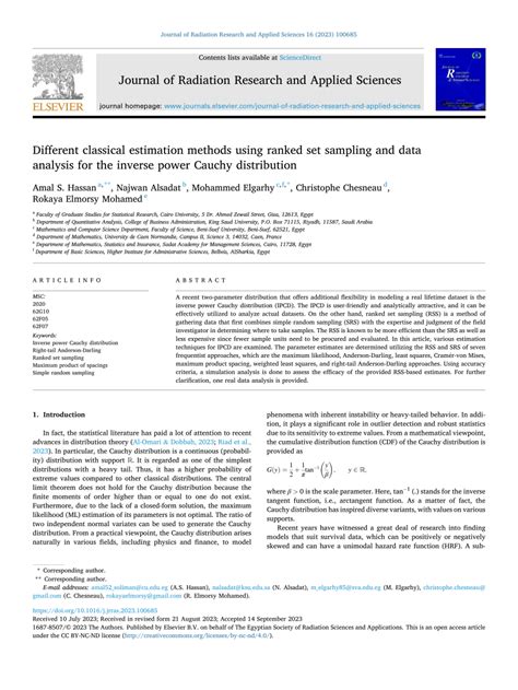 pdf different classical estimation methods using ranked set sampling