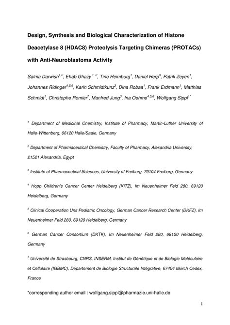 Pdf Design Synthesis And Biological Characterization Of Histone