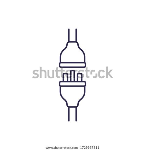 Electric Plug Socket Line Icon Stock Vector Royalty Free 1729937311