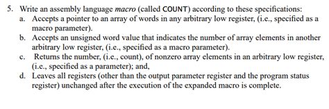 Solved Write An Assembly Language Macro Called Count