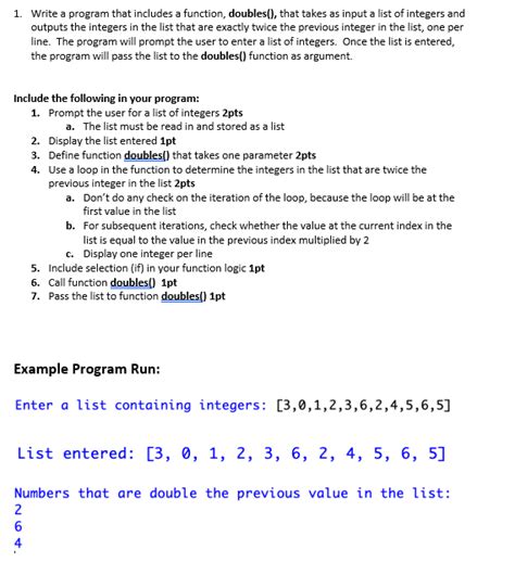 solved 1 write a program that includes a function