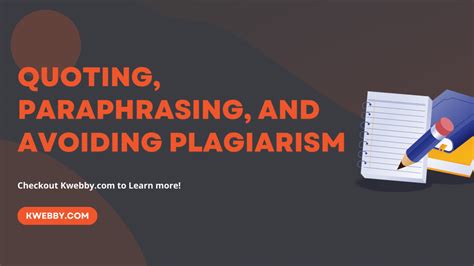 Quoting Paraphrasing And Avoid Plagiarism With Examples Kwebby