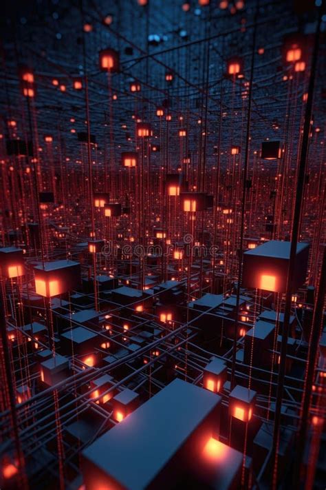 3d Render Of Interconnected Network Nodes Stock Illustration Illustration Of Network