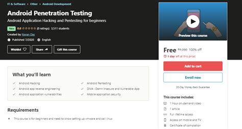 free android penetration testing course 100 free certification course