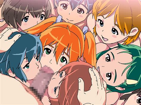 Nighthawk Circle Animated Animated  6 Girls Blue Eyes Blue Hair Blush Brown Eyes