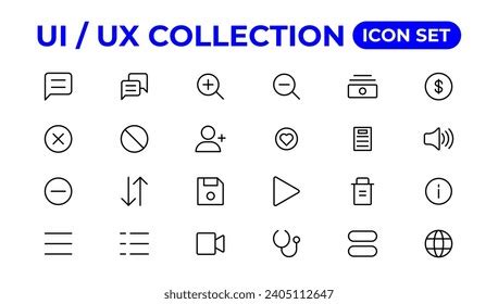 Basic User Interface Essential Set Ui Stock Vector Royalty Free Shutterstock
