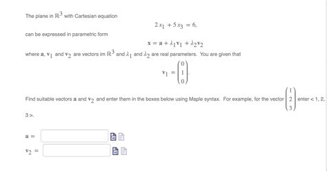 Solved The Plane In R3 With Cartesian Equation 2 X1 5 X3