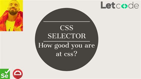 So You Know Css Selector Automation Testing Selenium Letcode Youtube