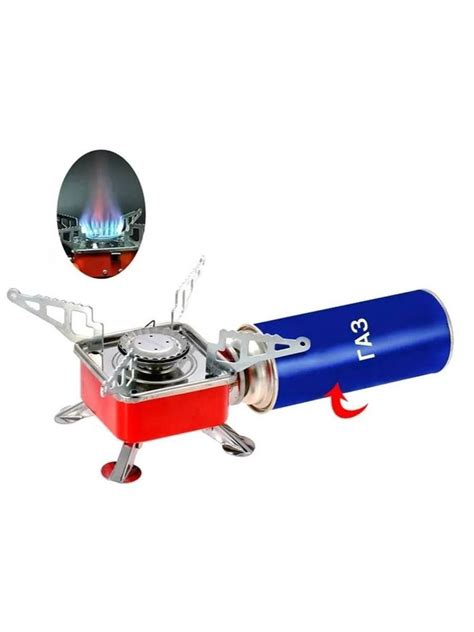 Газовая плита туристическая портативная с пьезоподжигом чехлом Горелка газовая туристическая